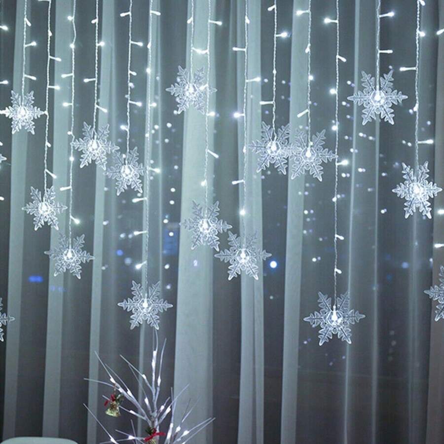 LED Christmas LED Snowflake Lights Fairy String Light Xmas Wedding ...