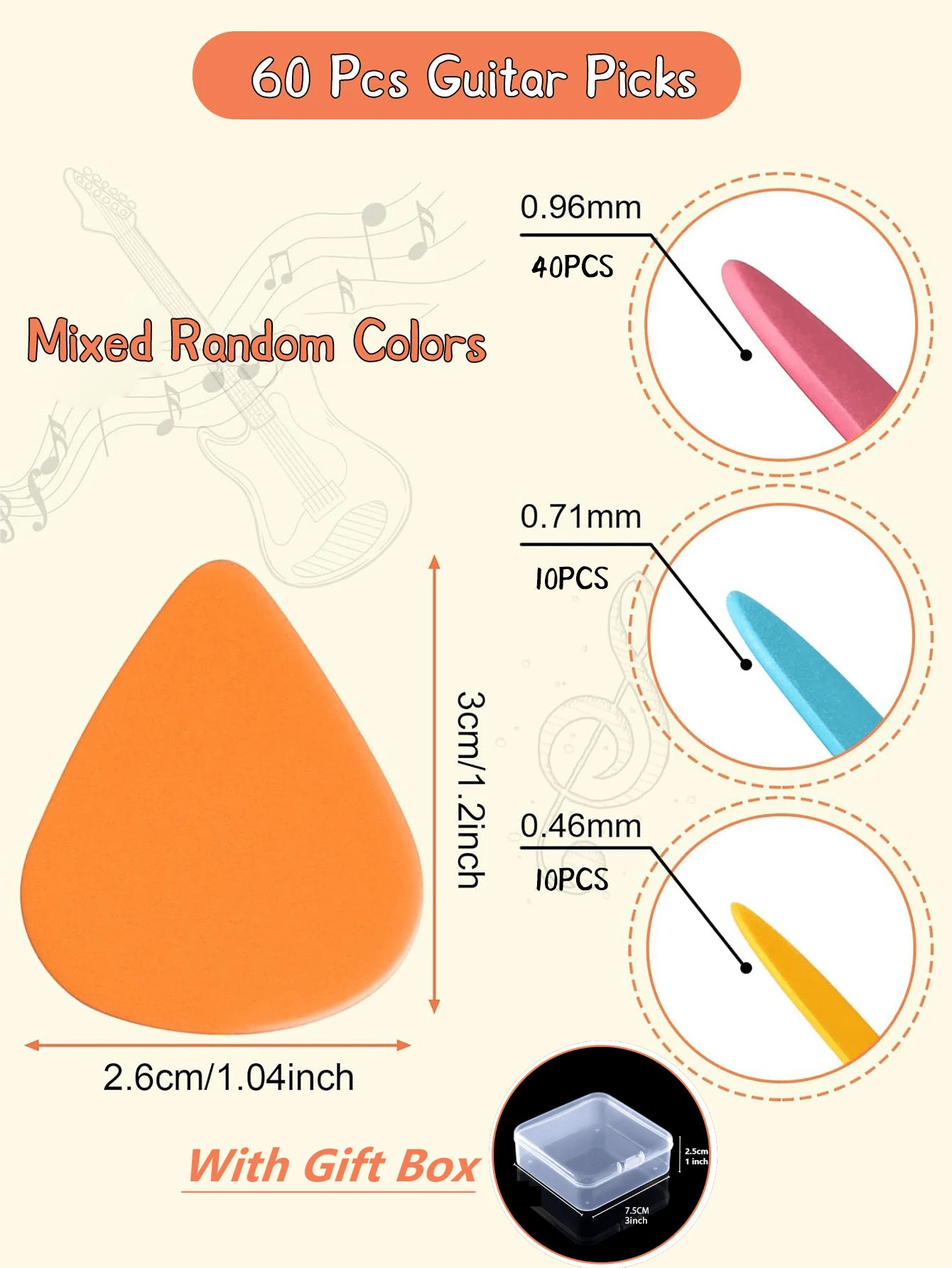 30 stuks/60 stuks/100 stuks/120 stuks plectrums, plectrums met gemengd ...