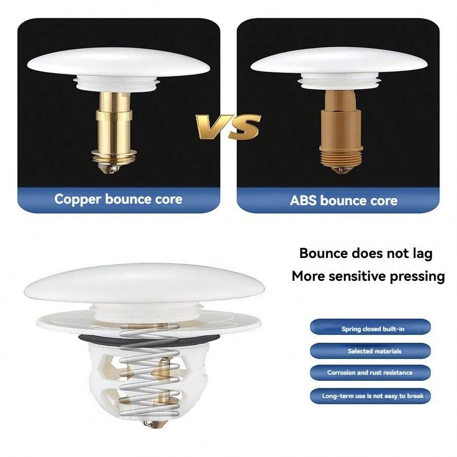 1pc,Push-Type Universal Accessories Instant Sink Drain Plug Ceramic ...