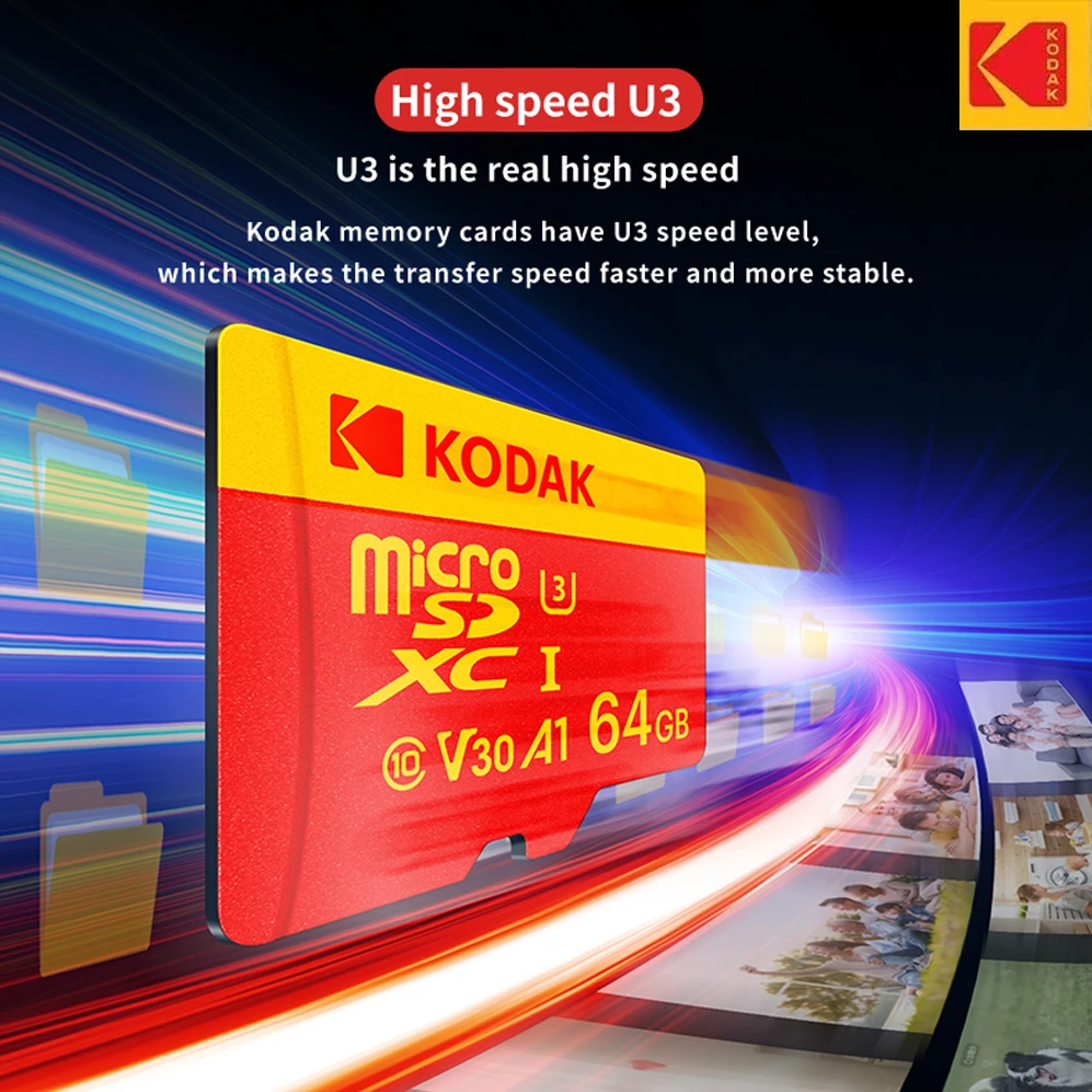 Cartão de Memória Micro SD KODAK de Alto Desempenho - 95MB/s, Classe10 U3 UHS-I - 512GB/256GB ...