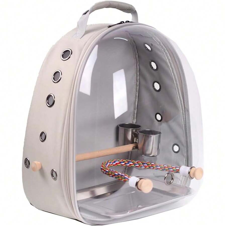 Bird Backpack With Stand Perch Water Food Cups, Astronaut Space Capsule ...