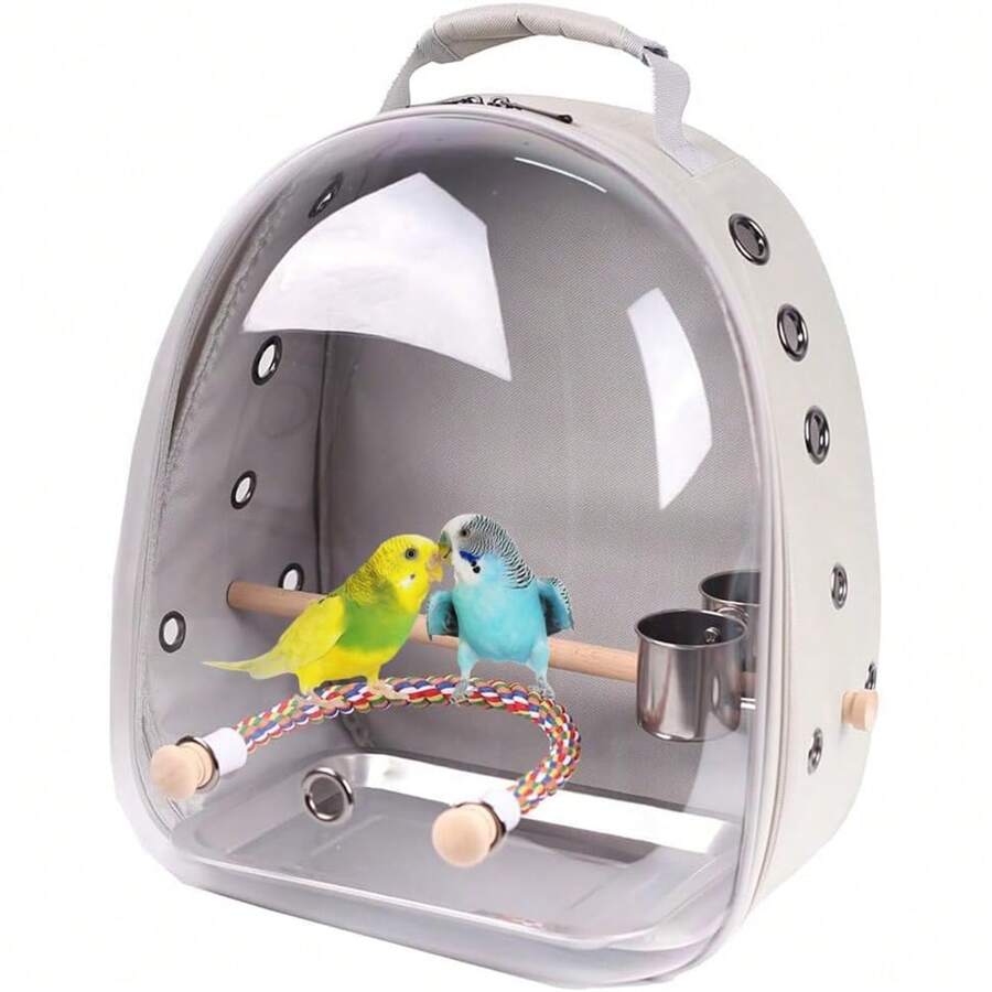 Bird Backpack With Stand Perch Water Food Cups, Astronaut Space Capsule ...
