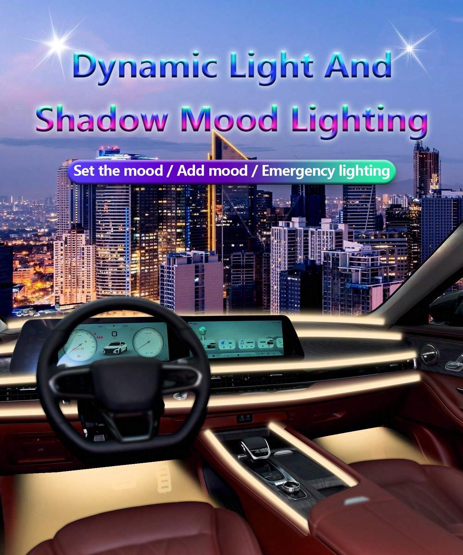 Universal 64 Color RGB Symphony Car Ambient Light Streamer Interior ...