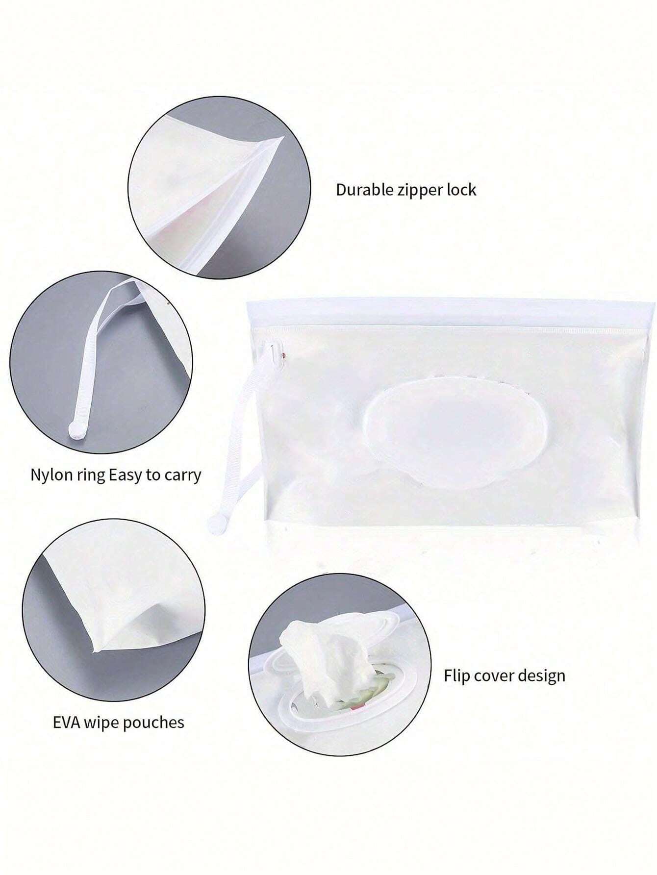 1PC Portable Wipes Containers Travel Wet Wipe Pouch Reusable Portable ...