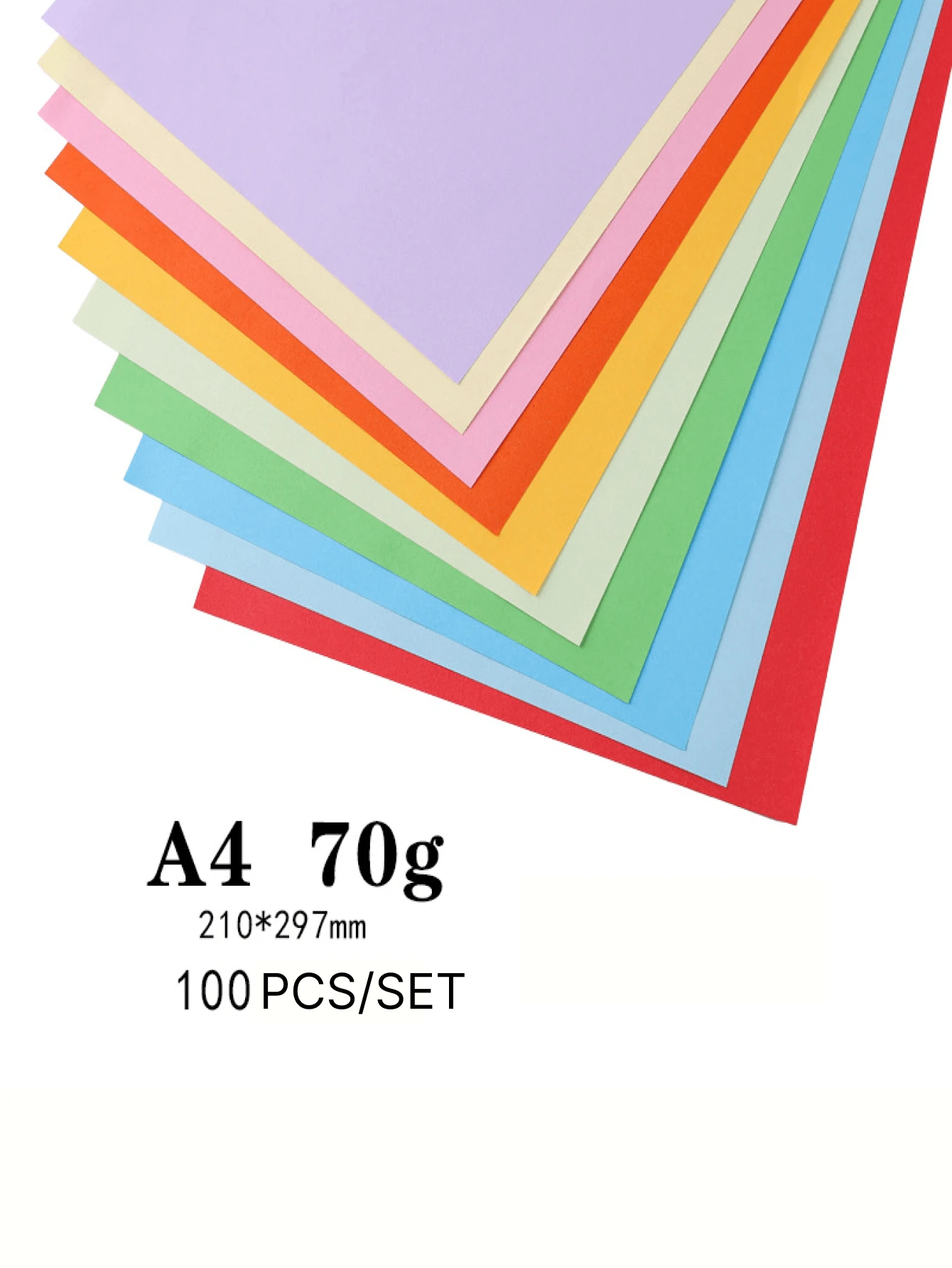 100pcs/Set A4 Copy Paper Color A4 Printer Paper Color A4 Paper 70g 10 ...