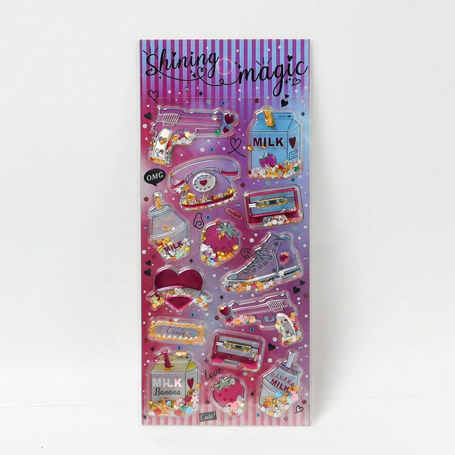 Very Beautiful Children's Shiny Shaking Stickers, Air Stickers, 3D Hot ...