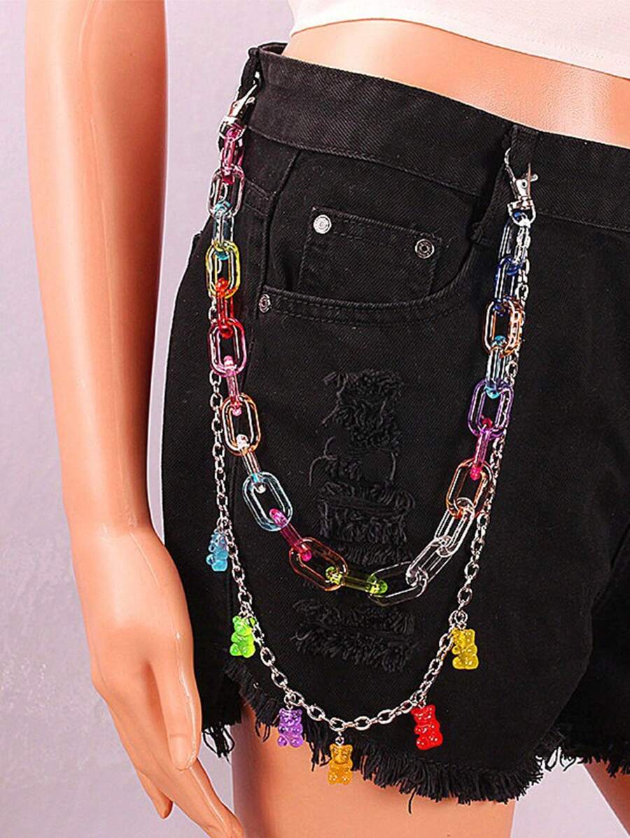 Fashion Candy-Colored Streetwear Chain Pant Chain, Sexy Girl Little ...