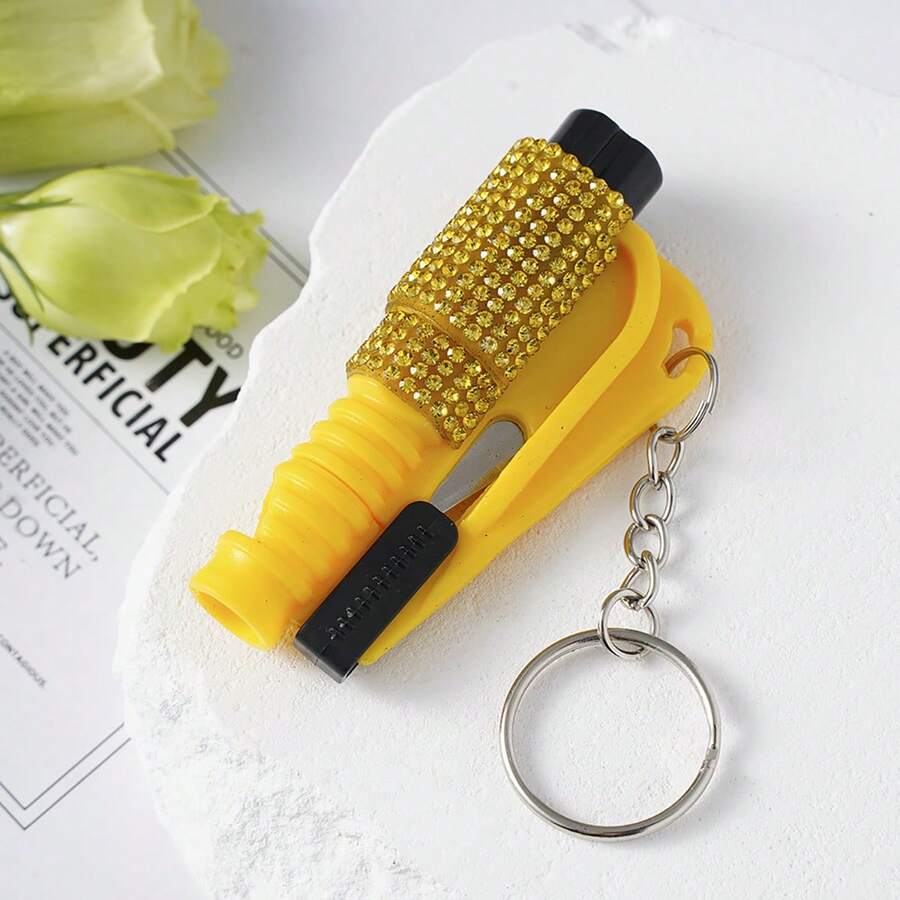 1pc Portable Brick Sticking Tool Keychain Outdoor Safety Hammer 2-In-1 ...
