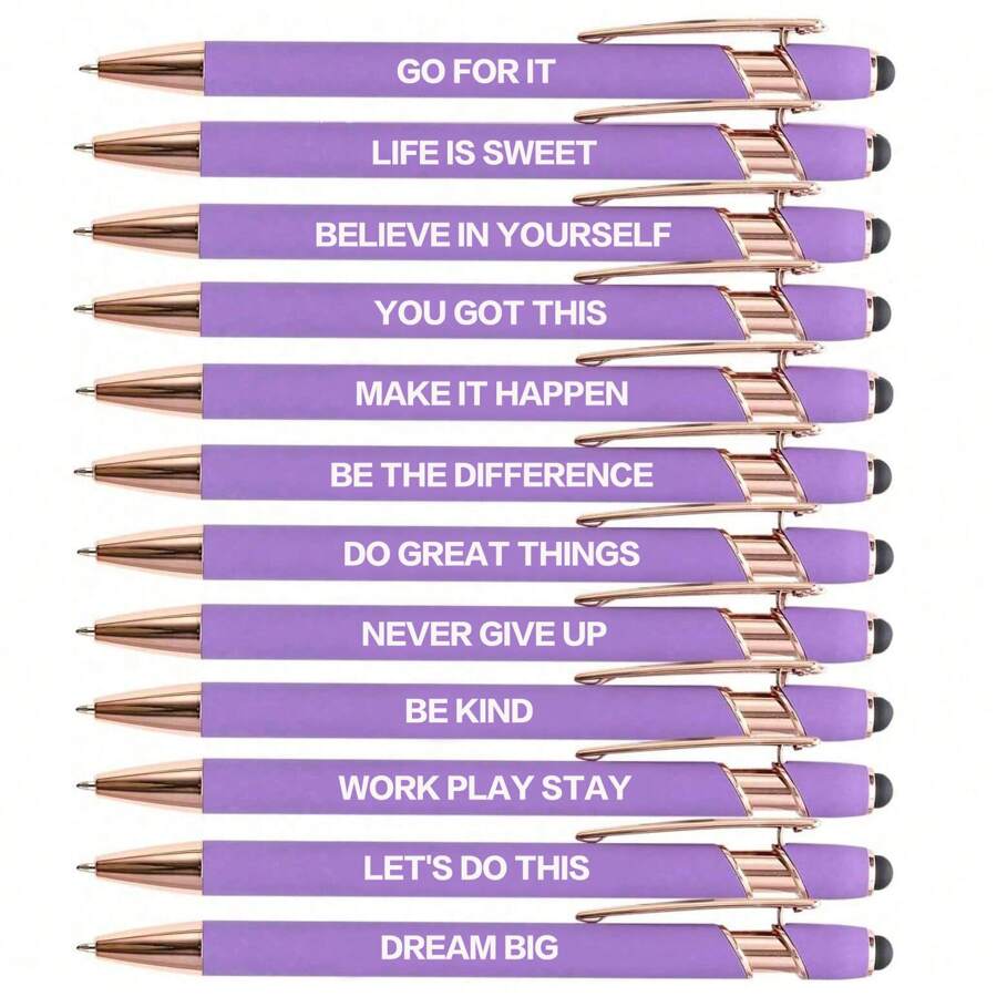 12pcs Inspirational Quotes Thank You Pen Set With Appreciation Words ...