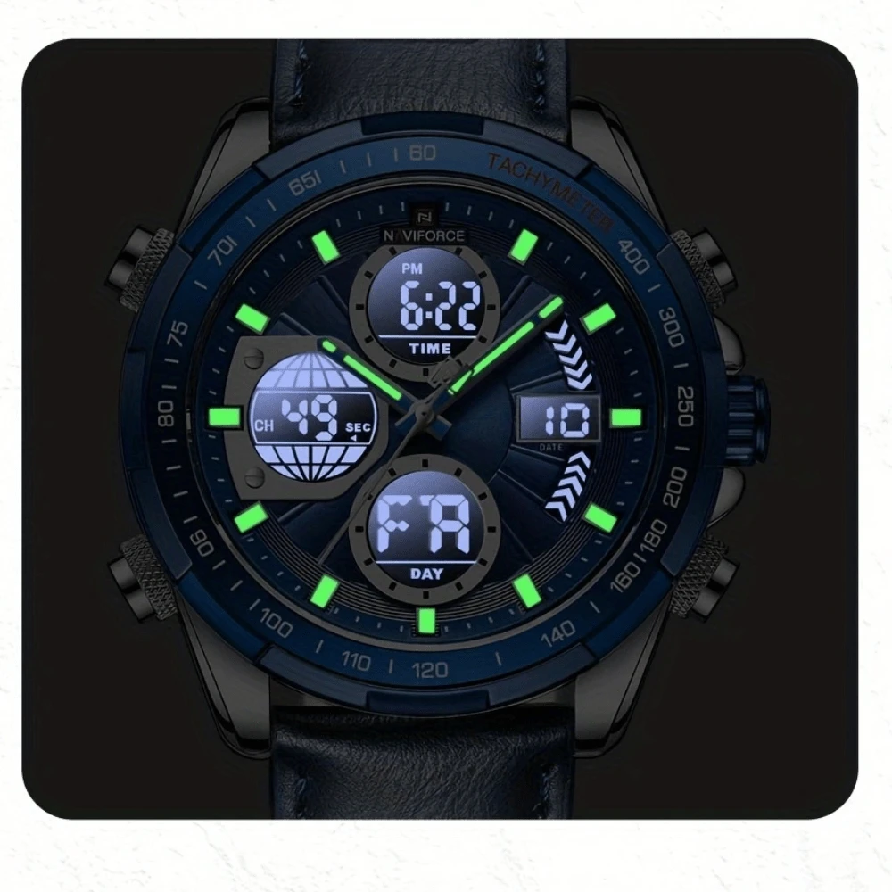 NAVIFORCE NAVIFORCE Men's Multifunction Quartz Sports Watch With ...