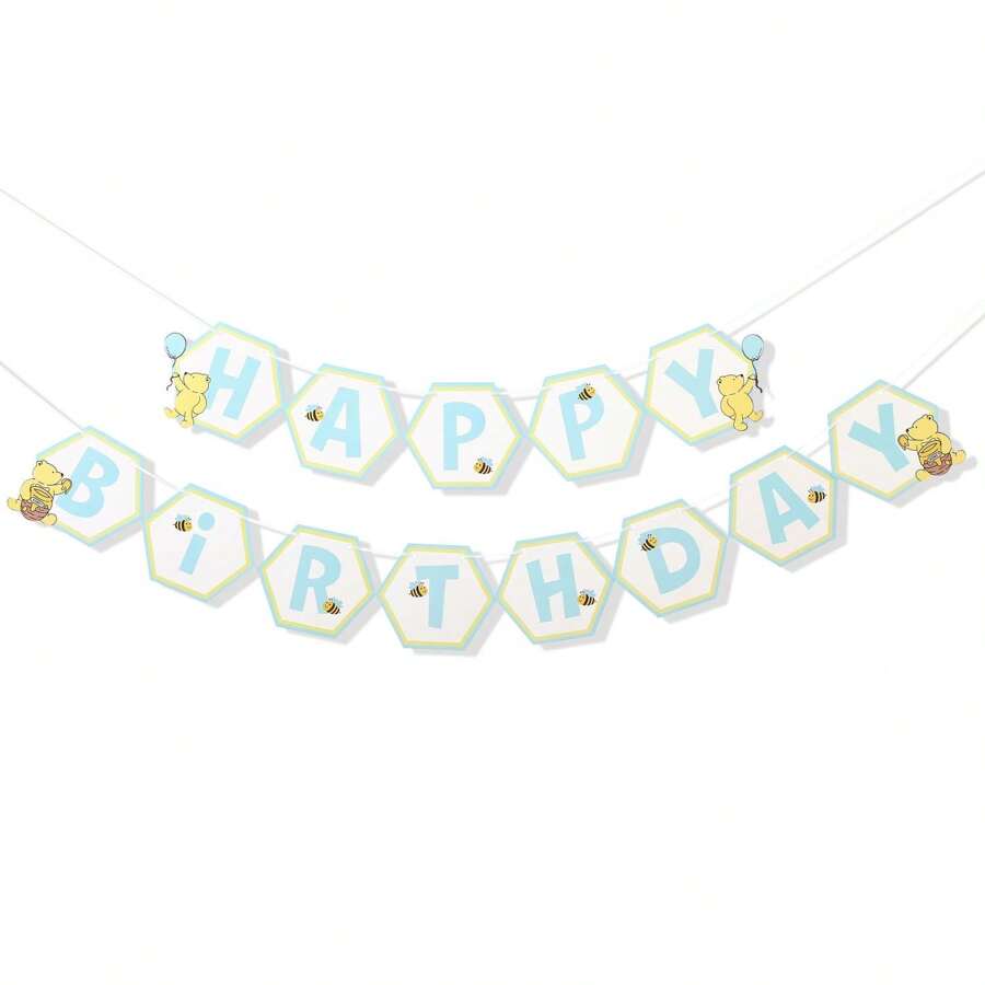 Winnie Happy Birthday Banner For The Pooh Birthday Decorations Classic ...