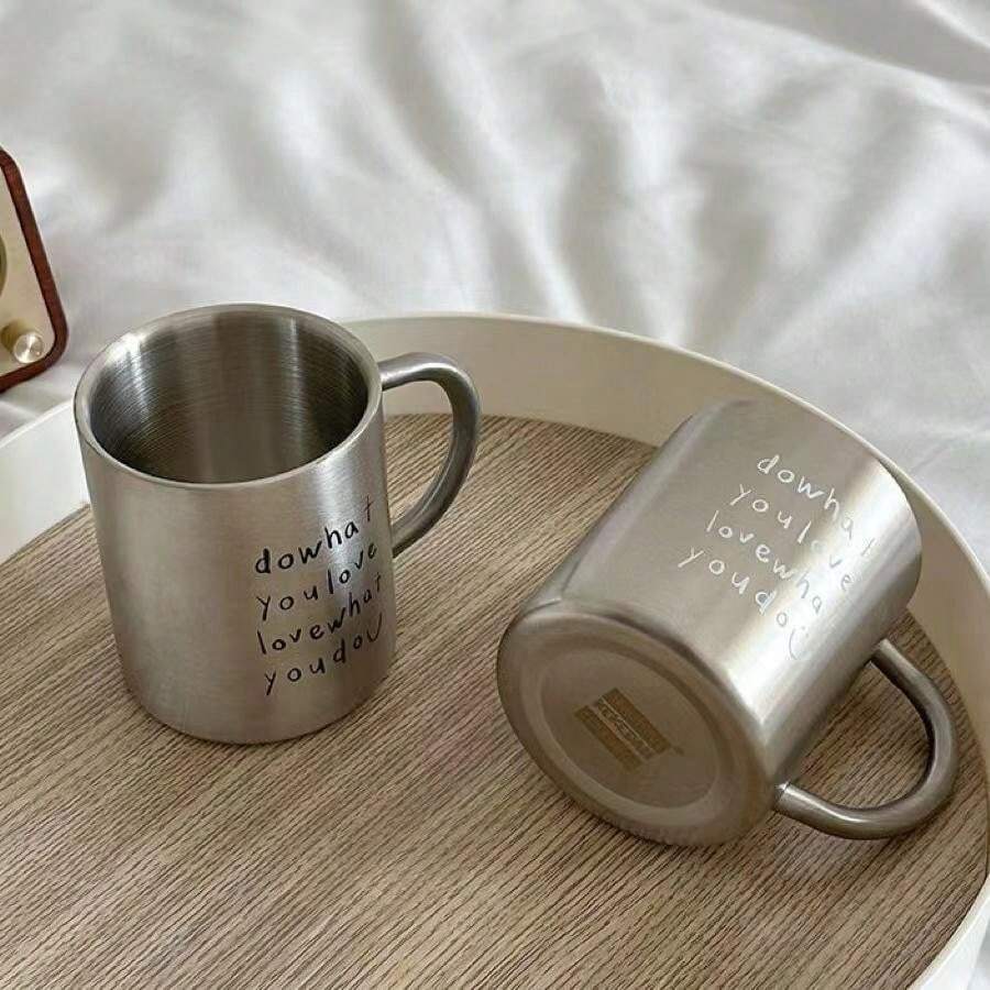 304 Stainless Steel Retro Double Layer Mug Cup, Nordic Minimalist ...