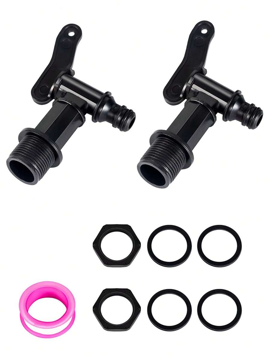 2Pcs Drain Tap For Rain Butt 2 Pieces Water Butt Tap Plastic 3/4 Inch ...