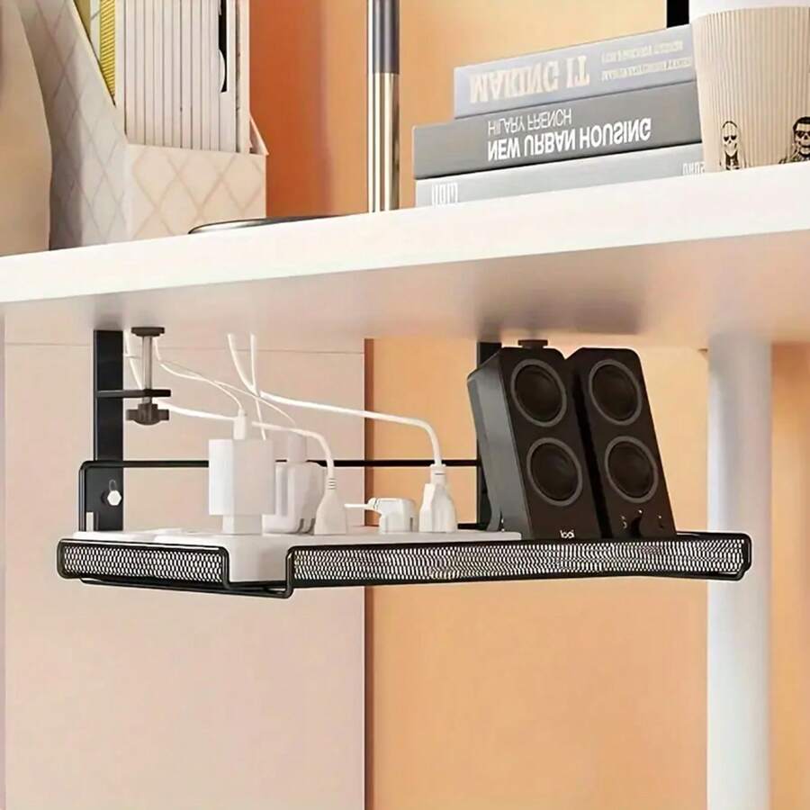Office Desk Organizer Shelf, Desk Cabinet Hanging Storage For Under ...