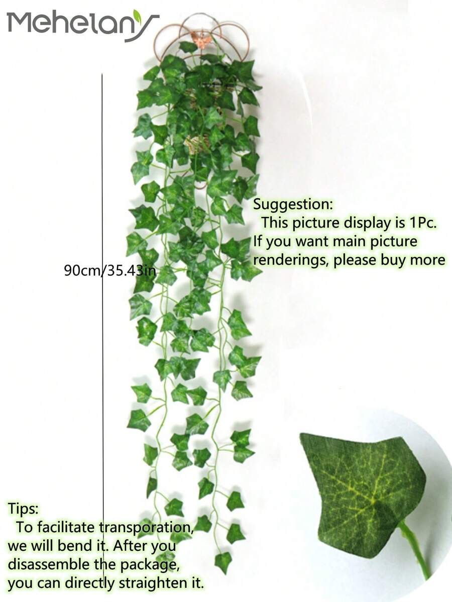 Artificial Hanging Vines Plants 2 Packs Plastic Fake Trailing Weeping ...