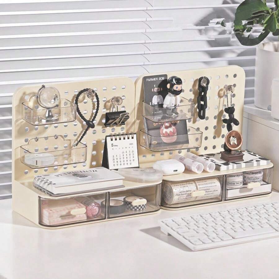 Hook Storage Box Drawer Type Pegboard Small Card Display For Desktop ...