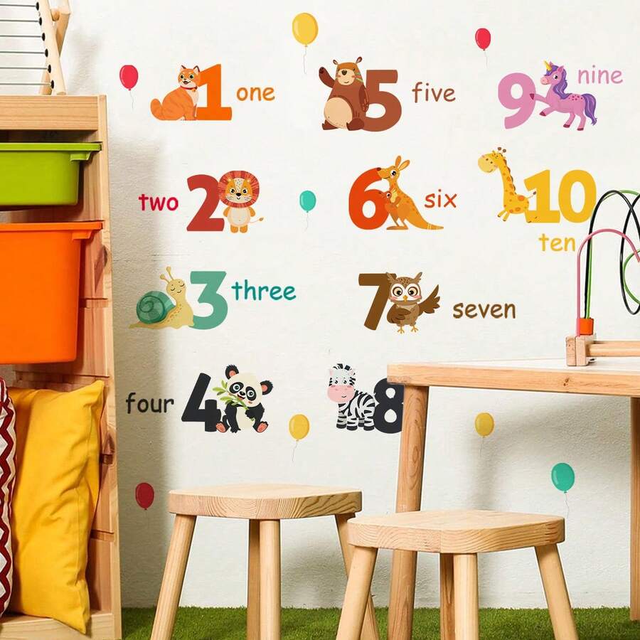 1pc-Newly Beautified Decorative Wall Stickers, Creative Digital Animal ...