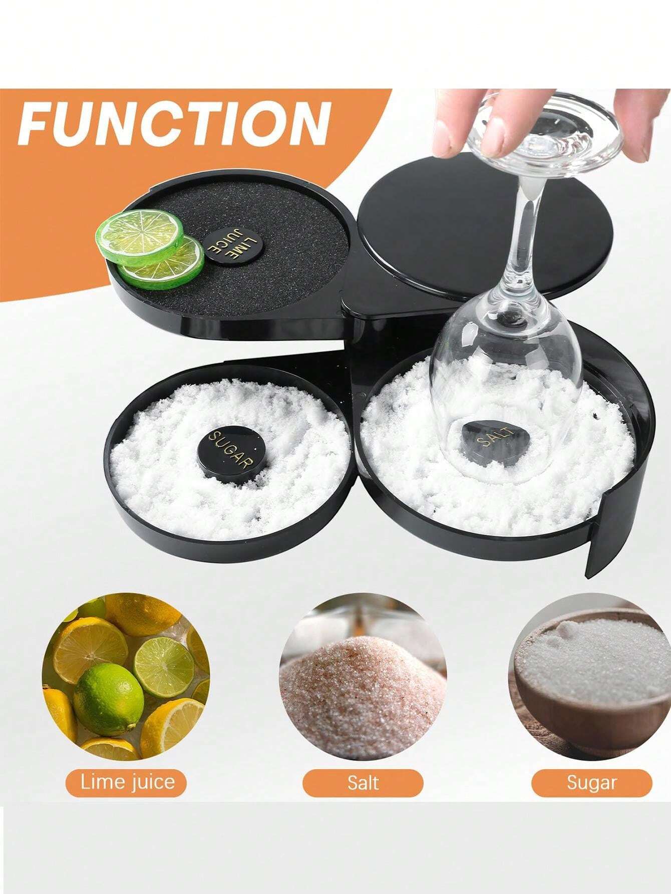 1pc Acrylic 3 Tier Salt Rimmer, 3 Tier Sugar Salt Rim Lime Tray Bar ...