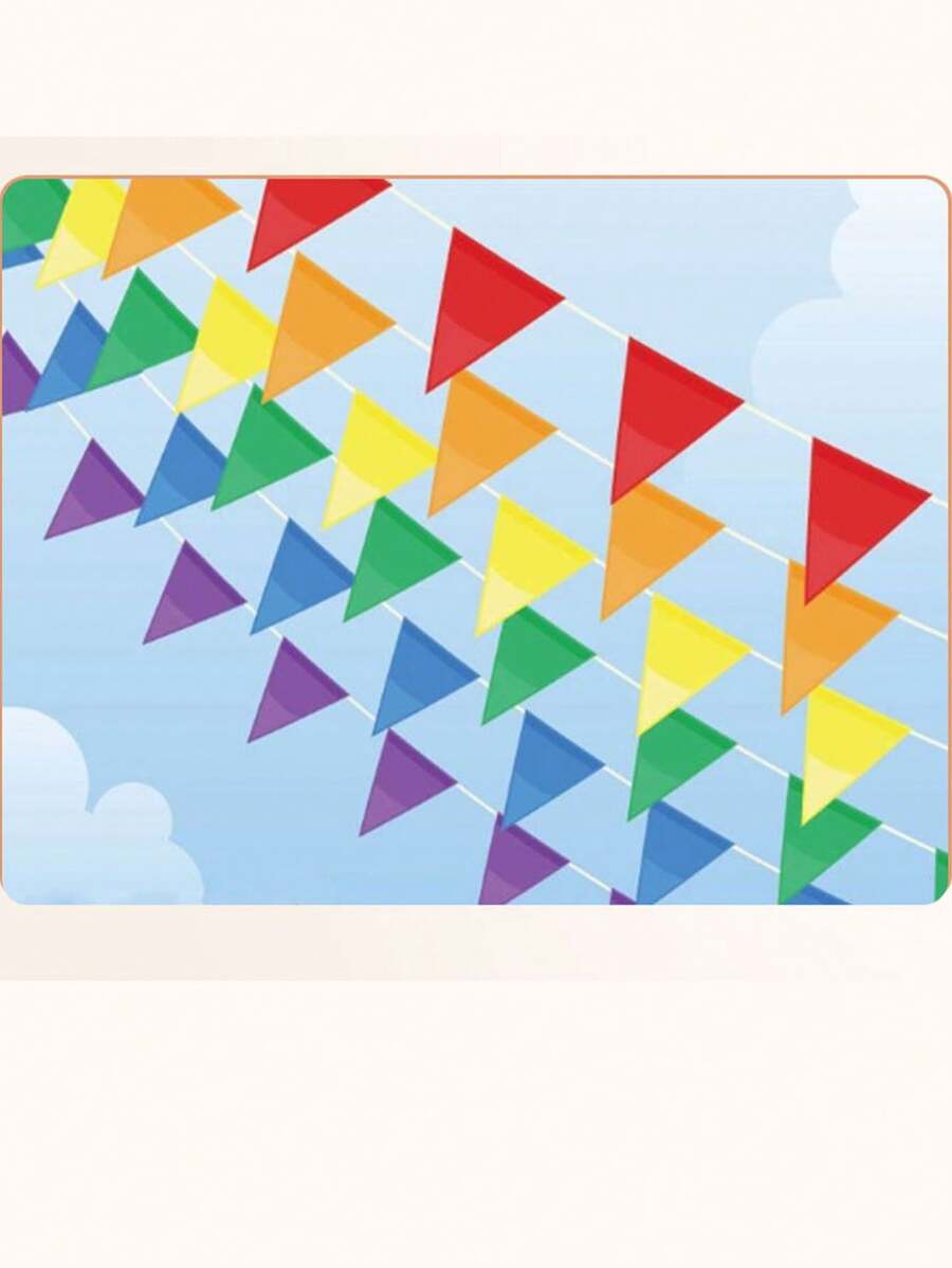 Colourful Flags, 100M Triangular Banners, Triangular Hanging Banners ...