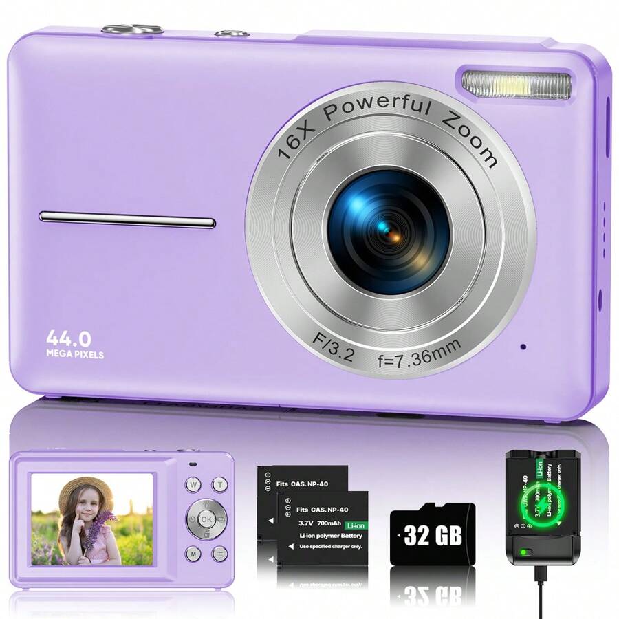 Nicamery 2025 New 44MP Digital Camera With Auto Focus, 16X Digital Zoom ...