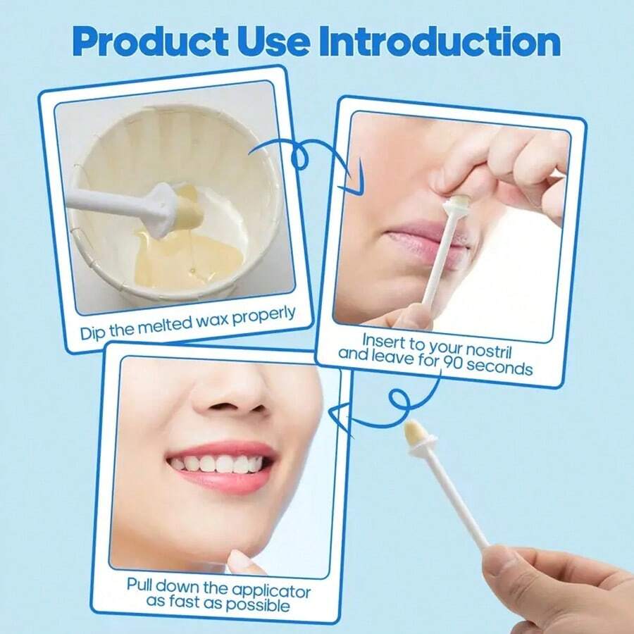 10pcs Disposable Plastic Nose Hair Wax Applicator Stick ...