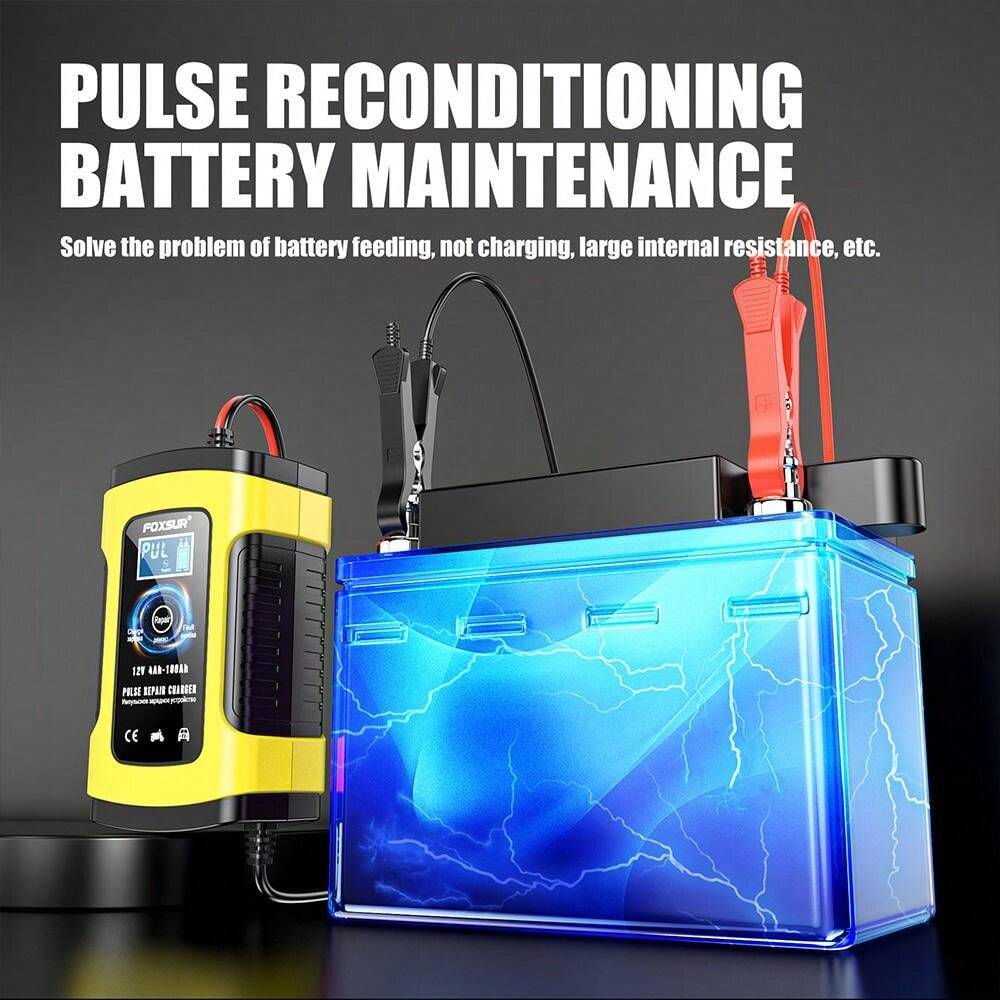 12V 5A Car Battery Charger LCD Display Full Automatic Intelligent ...