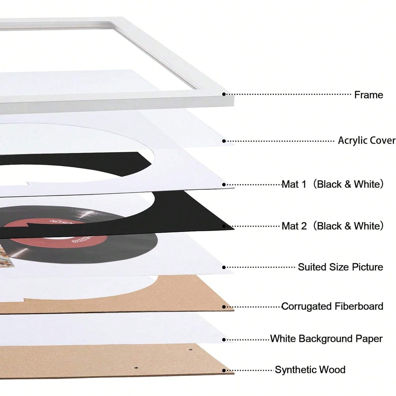 Eletecpro Record Frame 16x24 Inches With 2 Double Sided Mats (Black ...