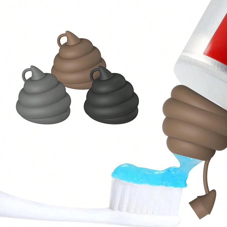 Popular Creative Novelty Silica Gel Toothpaste Cap Of Poop Shape For ...