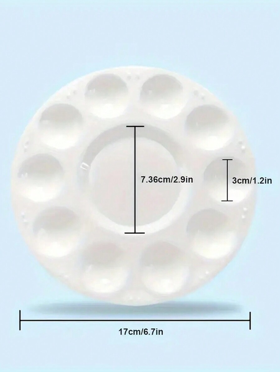 15PCS Paint Tray Palettes White Round Plastic Paint Pallets For ...