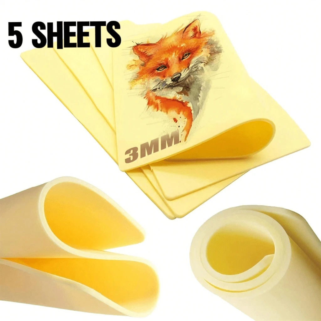 3mm Fake Skin Practice Tattoo - 5 Pieces A4 (8x12") Synthetic Tattoo ...
