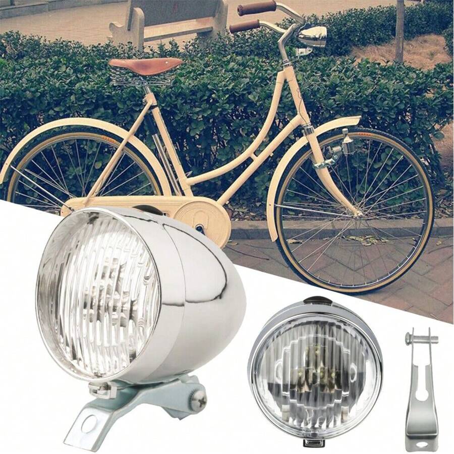 LED Bicycle Head Light Classical Silver Bike Front Racing Waterproof ...