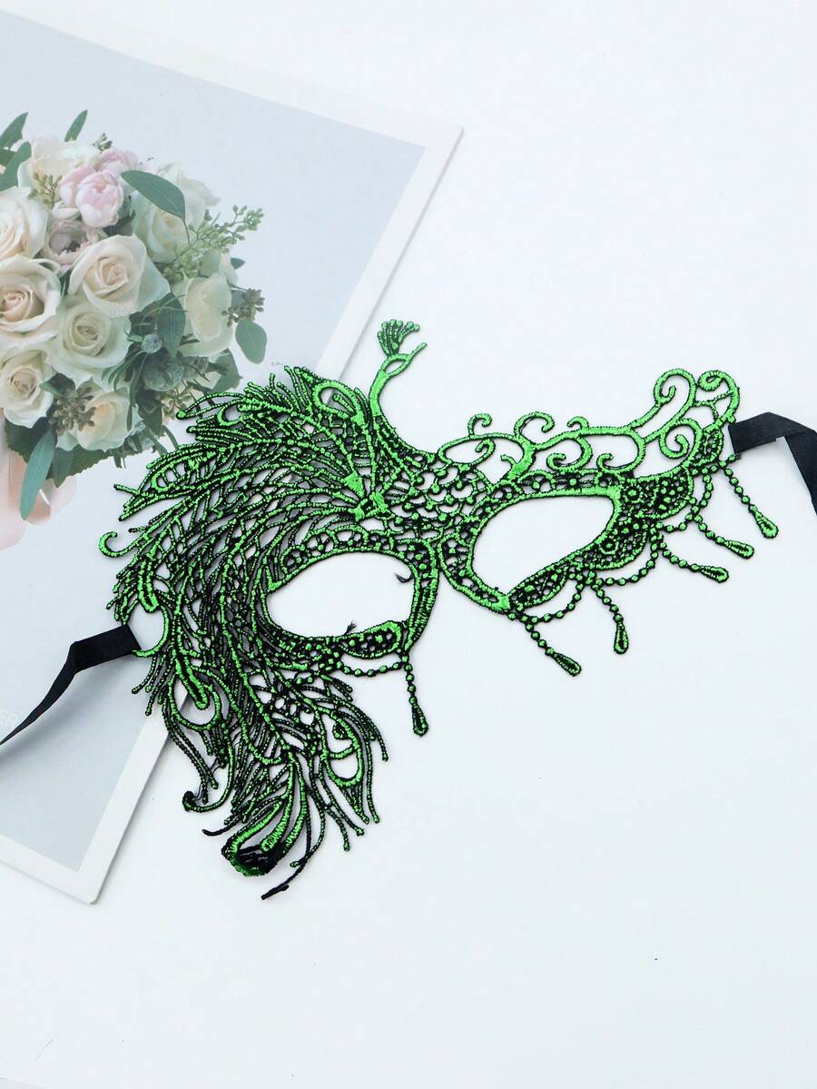 High-End Golden Lace Masquerade Mask For Women's Party Performance ...