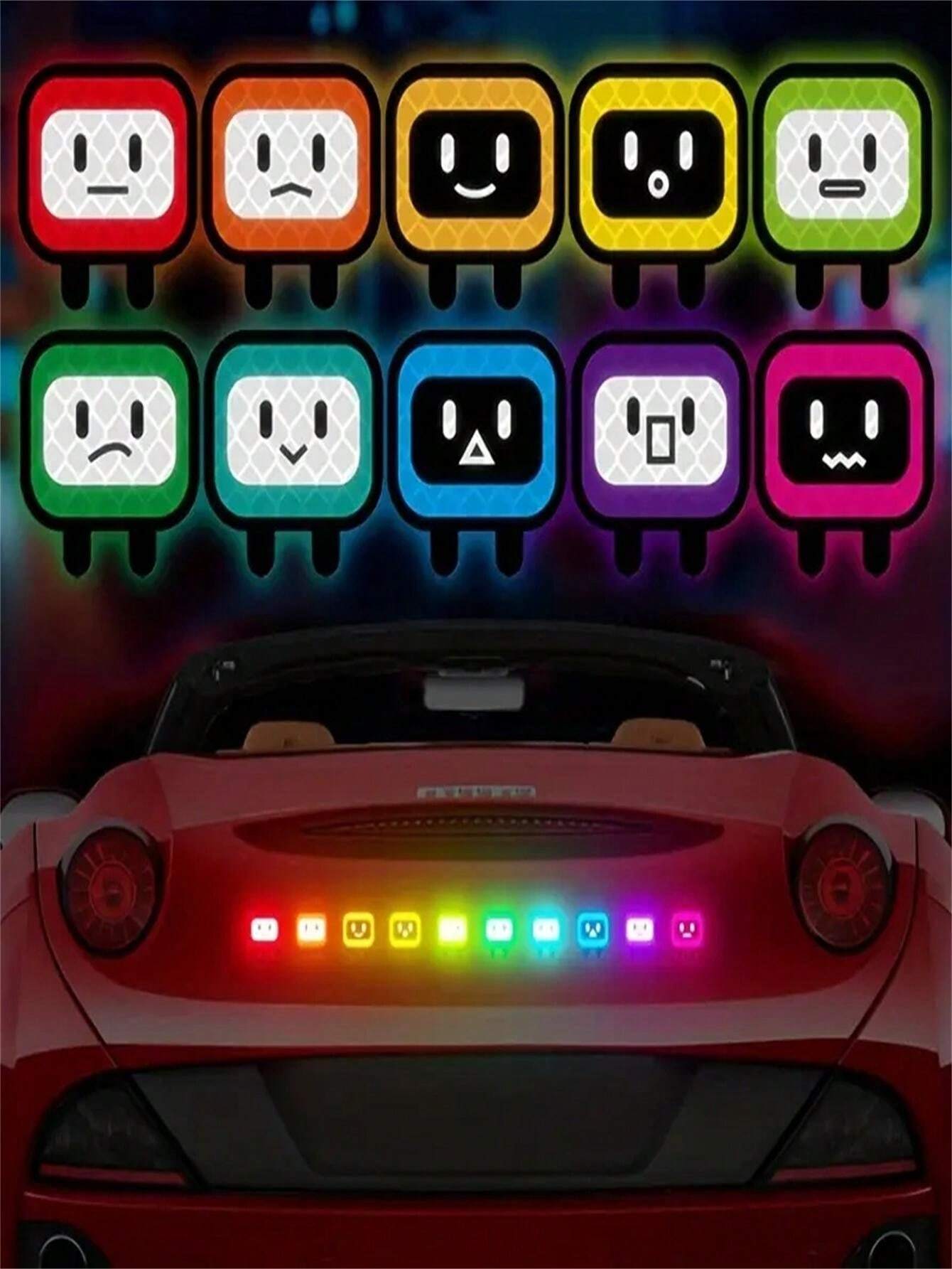 10PCS Creative Emoticon Reflective Stickers, Scratch Patches, Cute ...