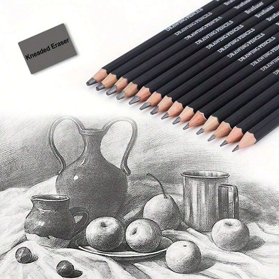 14pcs Full Range Of Skettching Pencils, 4H-14B ,Portable Sketch Pencil ...