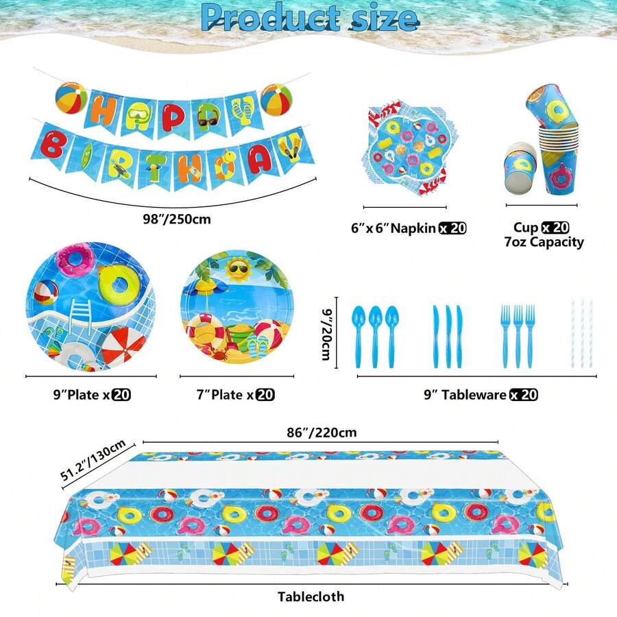 Beach Ball Themed Birthday Party Supplies - Swimming Pool Party ...