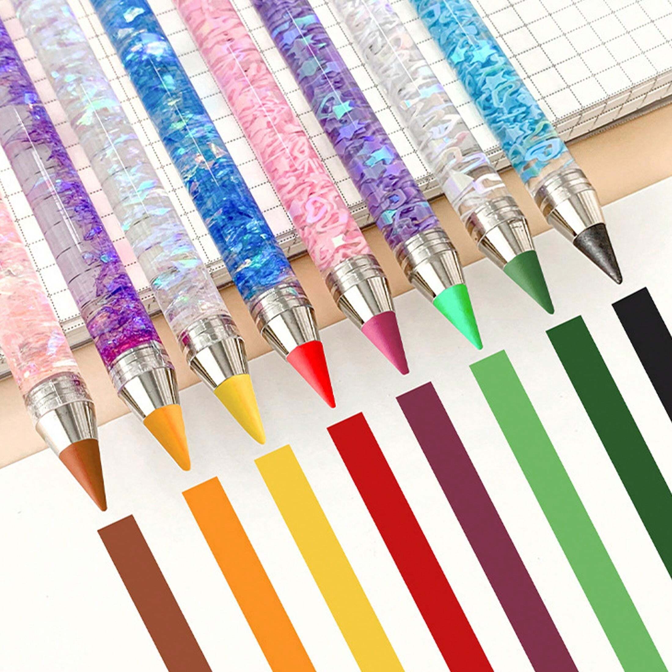 Cute Crown Liquid Sand Black Tech Pencil, Never-Ending Lead, No ...