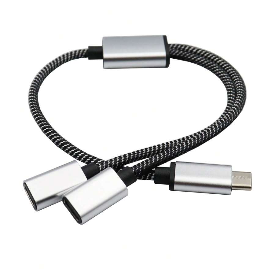 USB C Male To Double USB C Female Splitter Converter Adapter Extension ...
