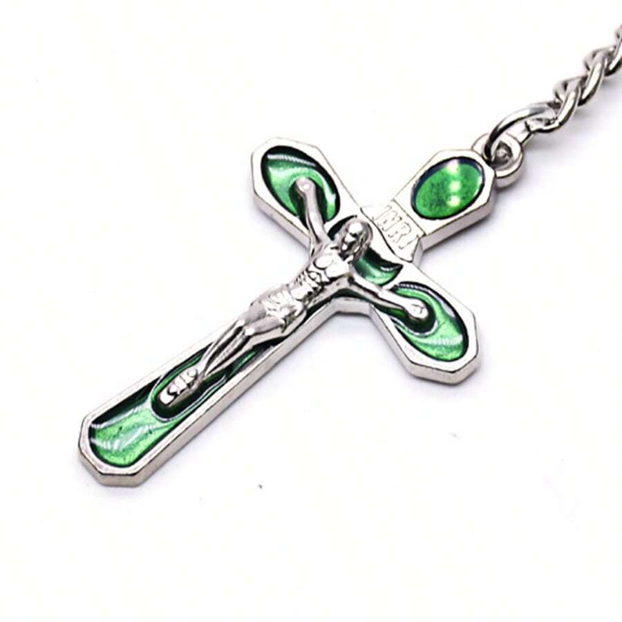 Icon Keychain With Christ Jesus Cross Pendant, Keyring Chain And ...