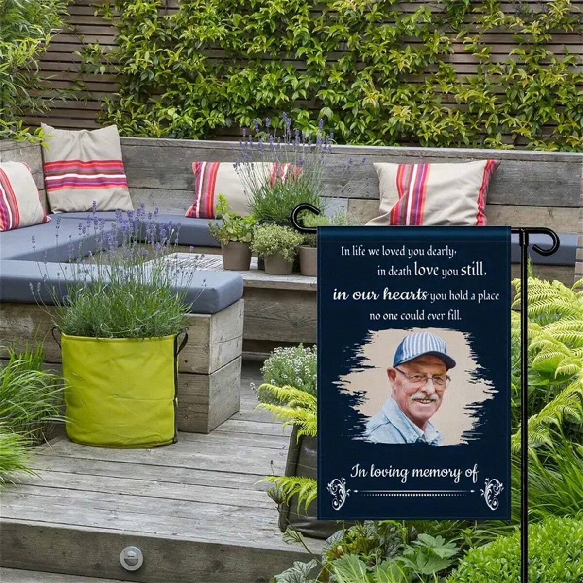 1PC Personalized Memorial Flag With Photo, Memorial Garden Flag For ...