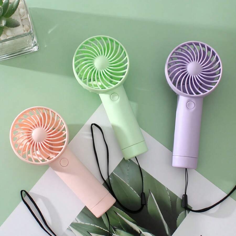 1 Pc Summer Handheld Fan 3-Speed Silent USB Rechargeable Portable Mini ...