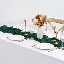 1pc Blue Cheese Cloth Table Runner Bohemian Gauze Cheesecloth Table ...