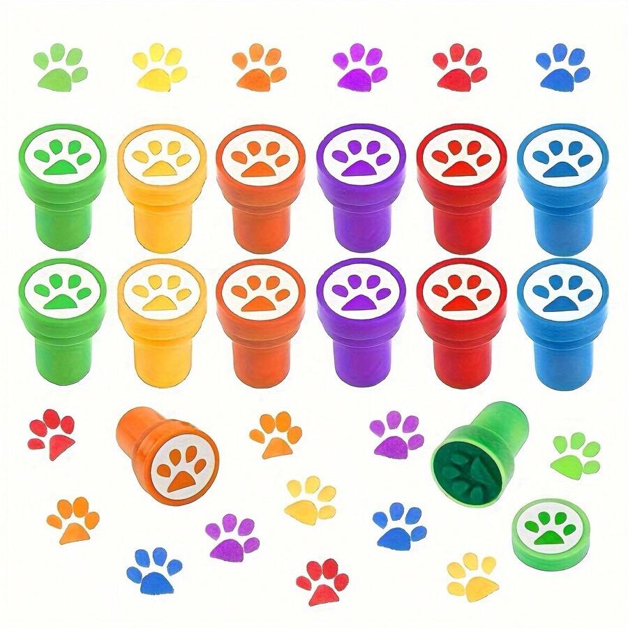 20pcs Dog Paw Print Stamp Self Inking Stamps Teacher Mini Stamps ...