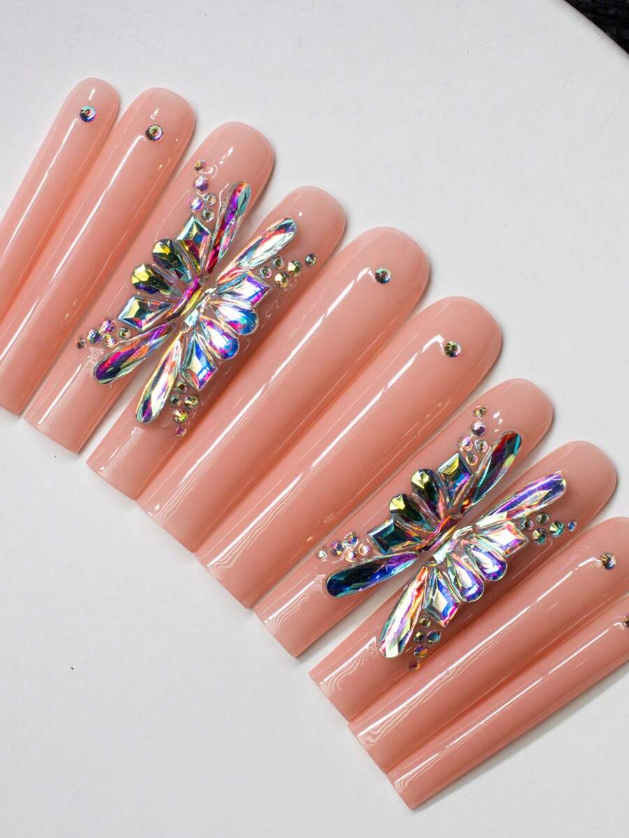 Long Rectangular Handmade Y2K-Style Armor With Nude Pieces Featuring AB ...