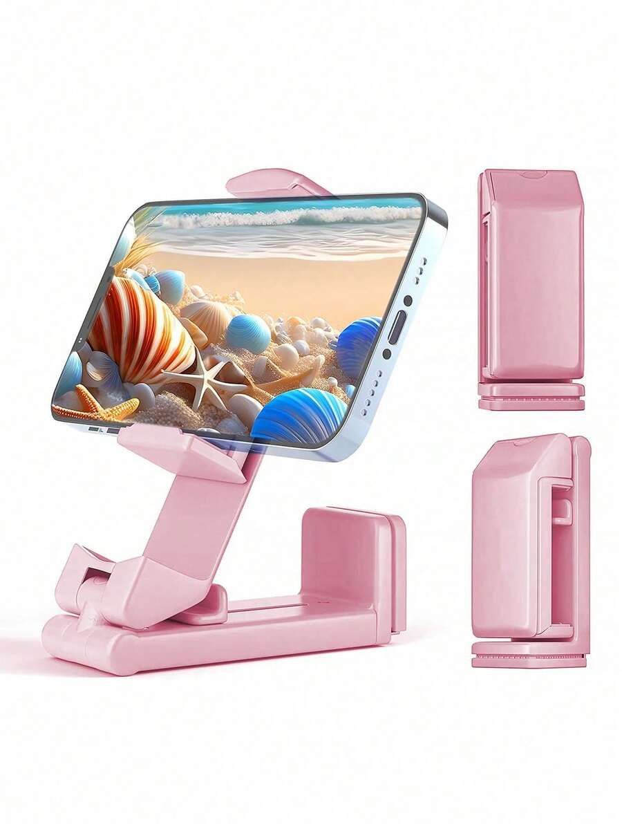 Pink 360-Degree Rotatable Multi-Function Folding And Retractable Mobile ...