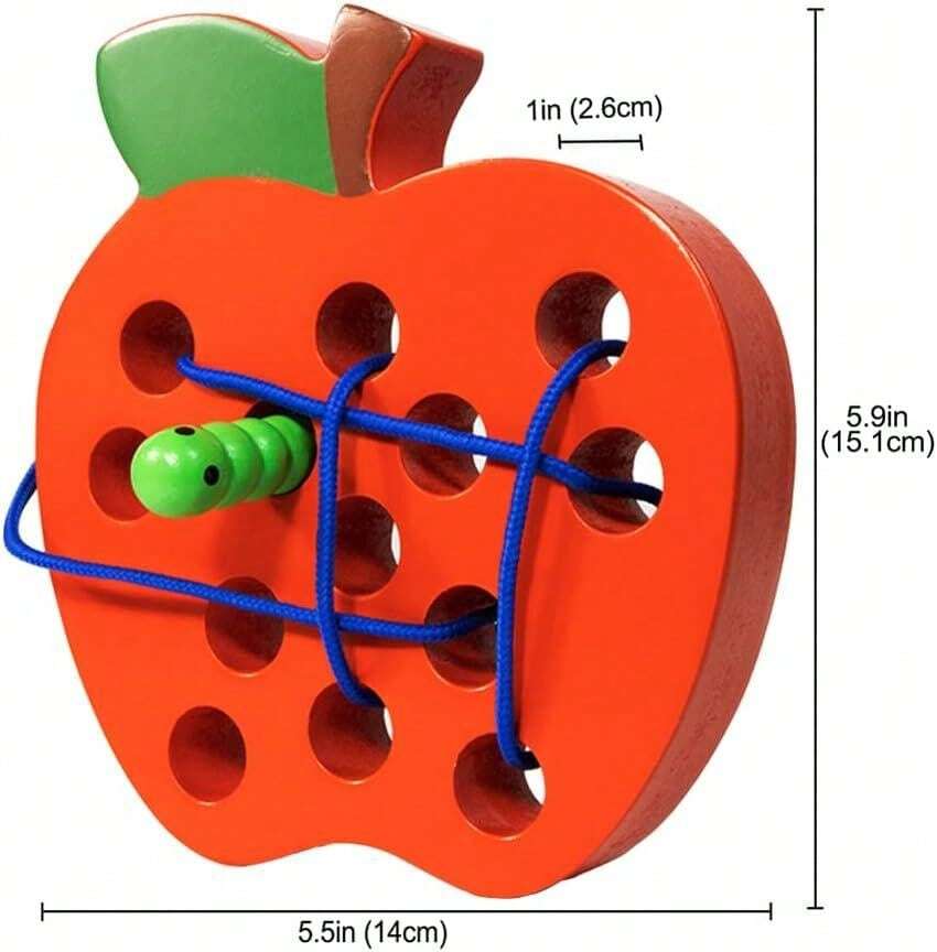 Montessori Early Education Toy Wooden Caterpillar Eating Fruit ...