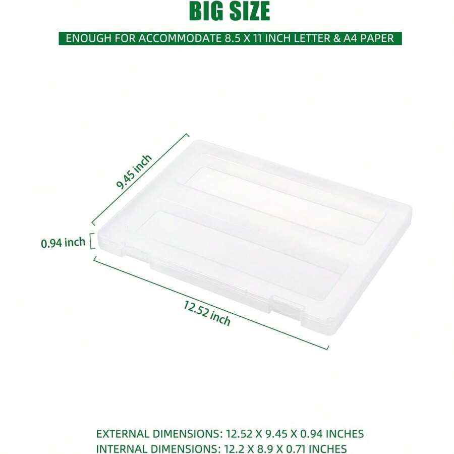 LSTUSA 4 Pack A4 File Portable Project Case Plastic Storage Box For 8.5 ...