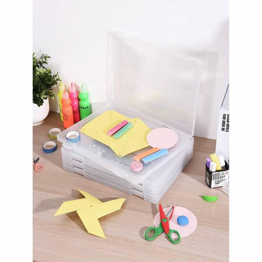 LSTUSA 4 Pack A4 File Portable Project Case Plastic Storage Box For 8.5 ...