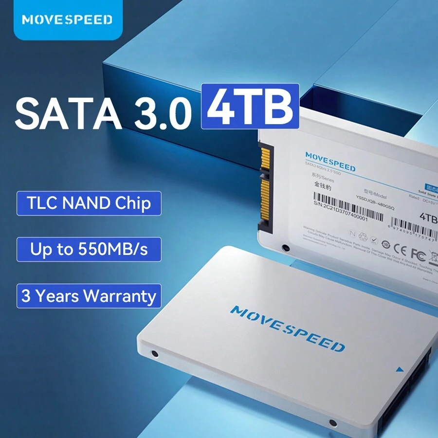 MOVESPEED SATA3.0 SSD 512GB 1TB SATA III Drive TLC Chip Internal Solid ...