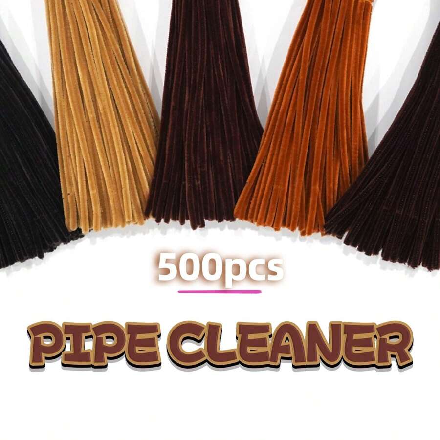 500pcs Ultra Dense Brown Series Pipe Cleaners Light Dark Coffee ...