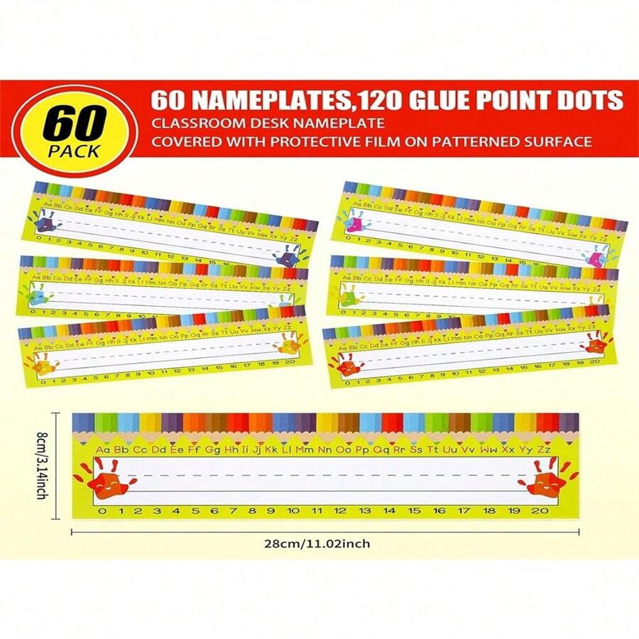 60 PCS School Name Tags Desk Name Tag Stickers School Name Labels ...
